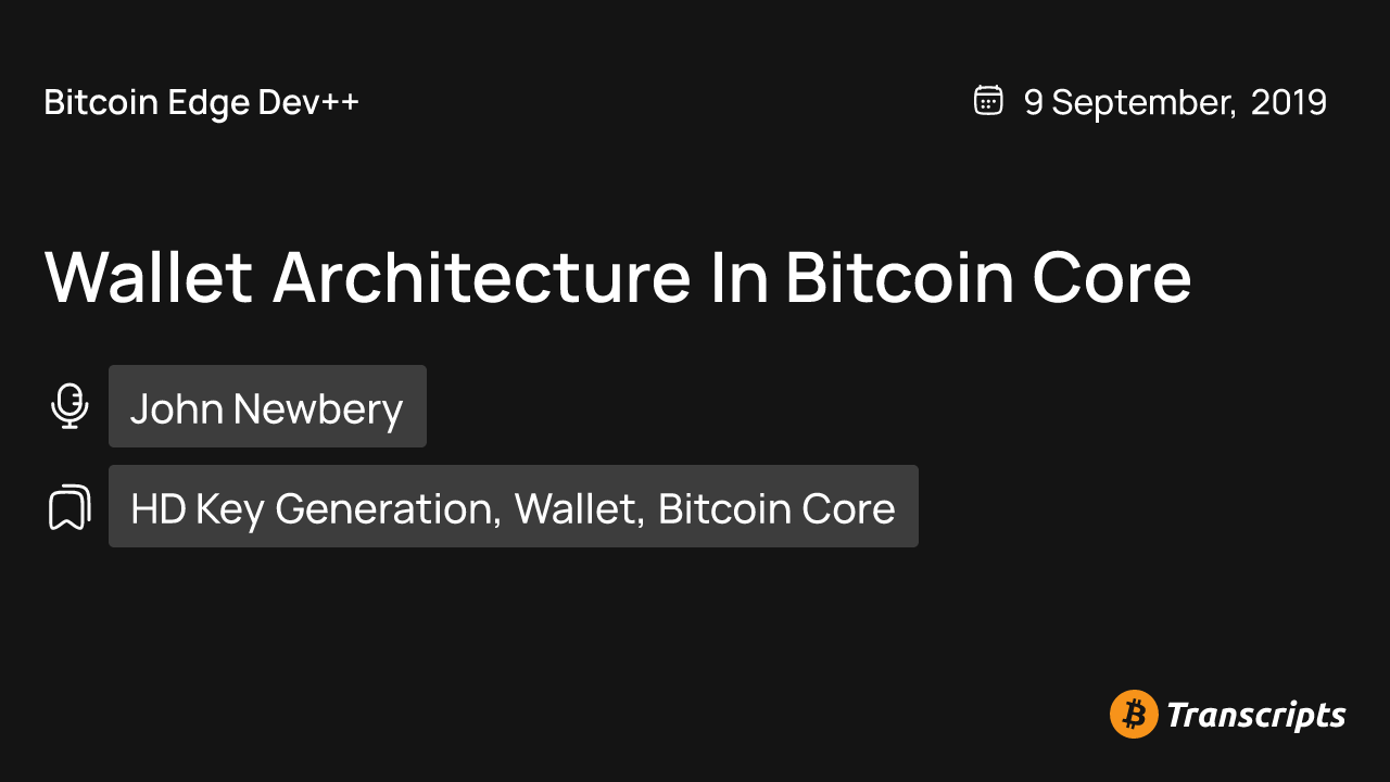Wallet Architecture in Bitcoin Core